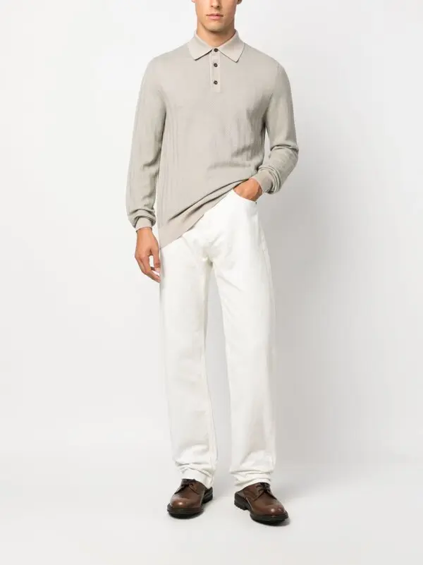 Brioni Long-sleeve Wool Polo Shirt