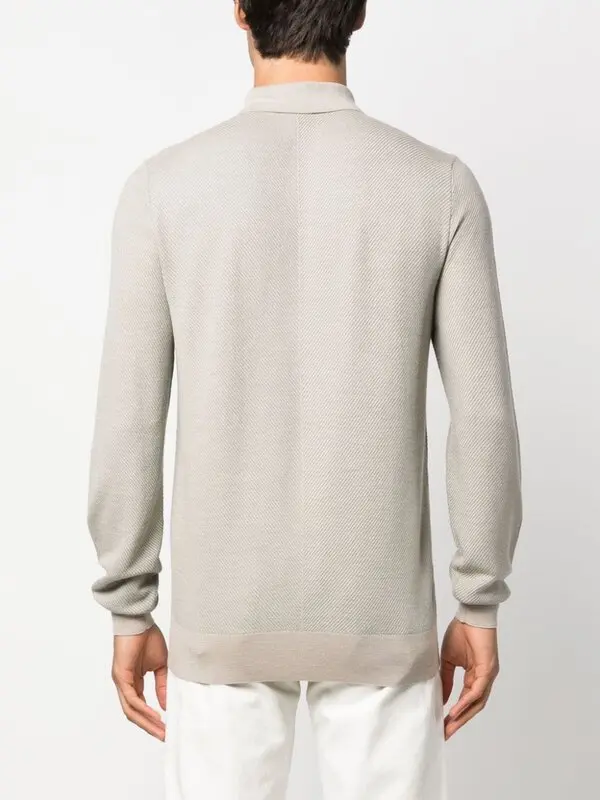 Brioni Long-sleeve Wool Polo Shirt