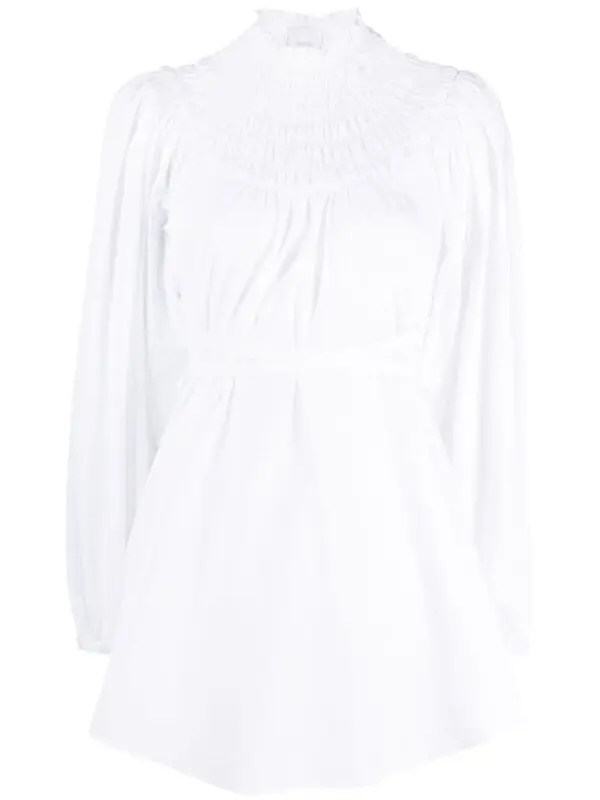PATOU Tie-waist Organic Cotton Blouse
