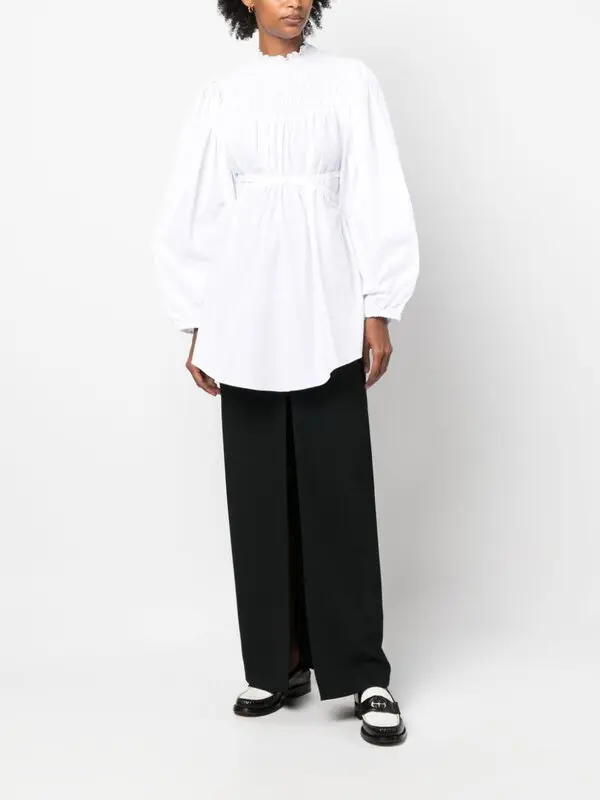 PATOU Tie-waist Organic Cotton Blouse
