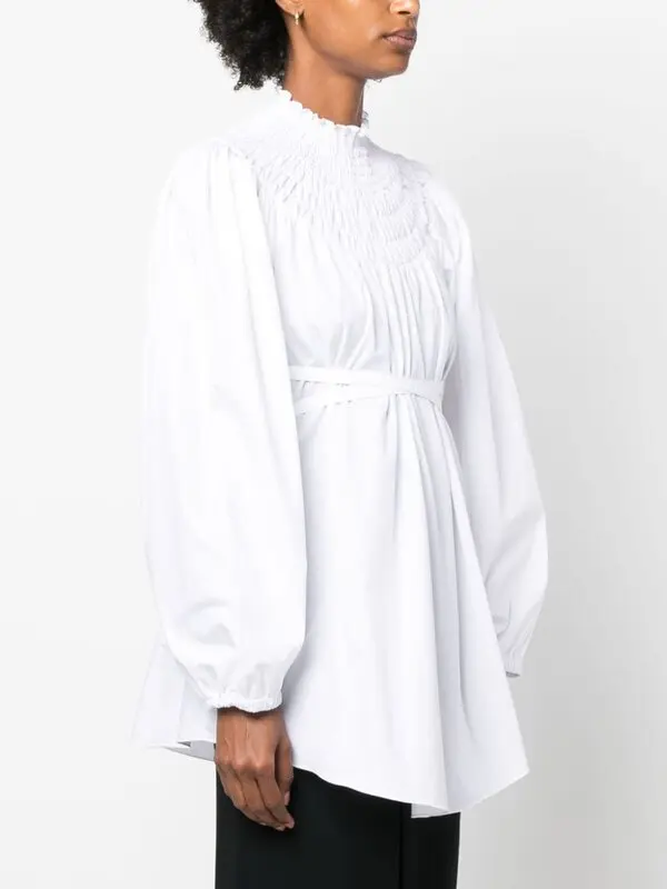 PATOU Tie-waist Organic Cotton Blouse