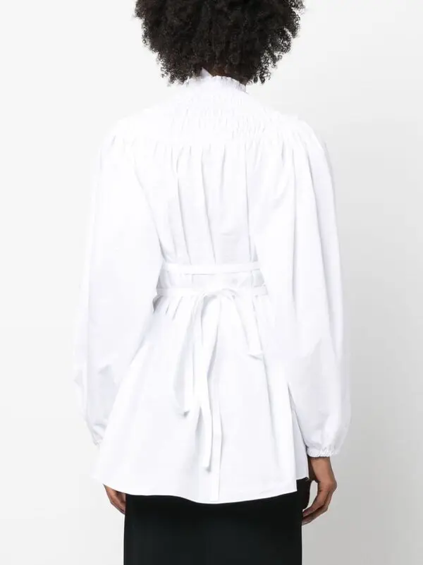 PATOU Tie-waist Organic Cotton Blouse
