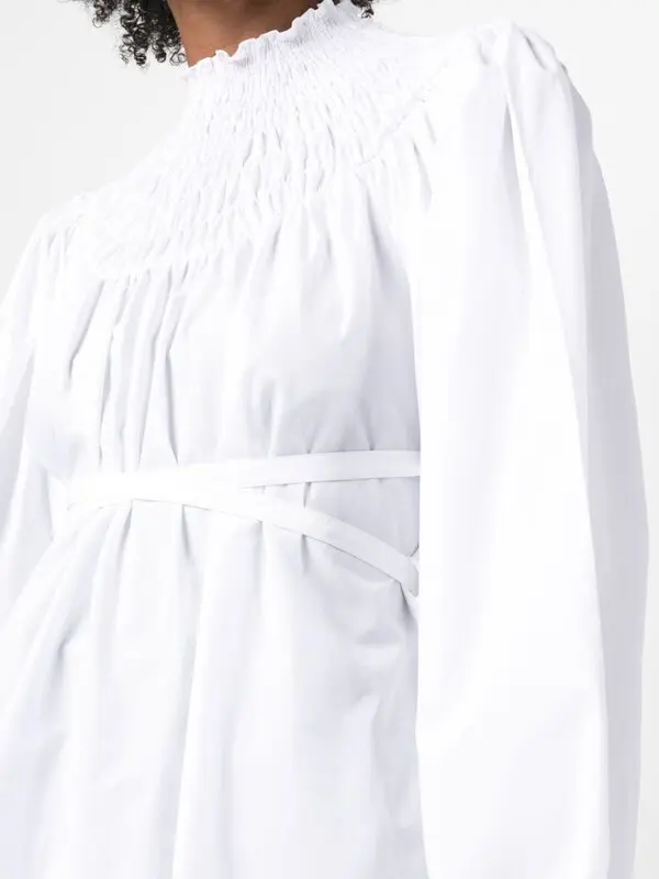 PATOU Tie-waist Organic Cotton Blouse