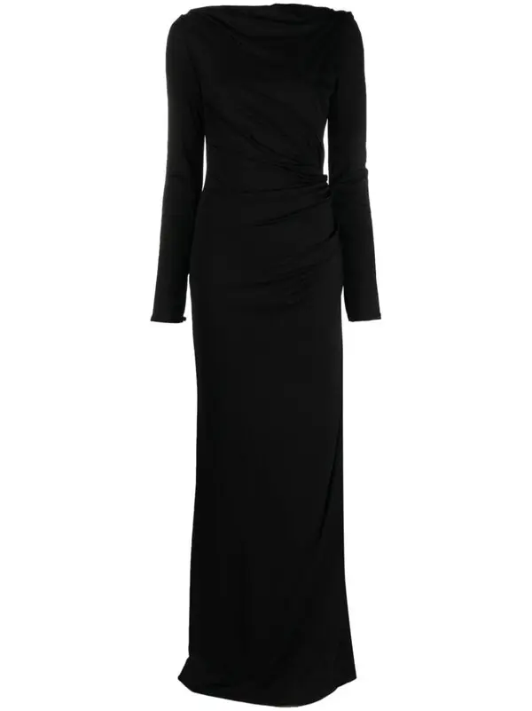 DEL CORE Gathered Long-sleeve Gown