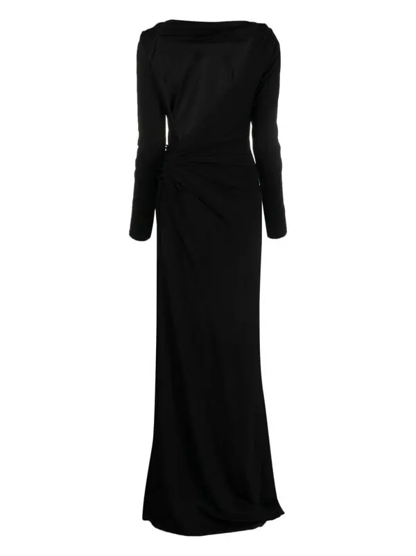 DEL CORE Gathered Long-sleeve Gown