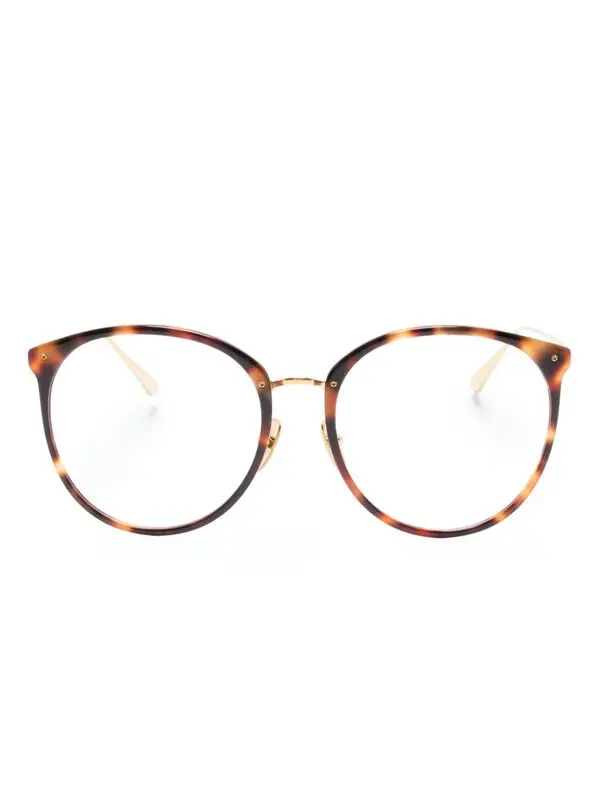 Linda Farrow Round-frame Glasses - Gold