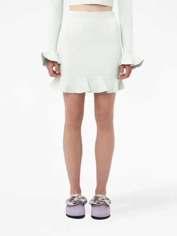 JW Anderson Logo-embroidered Knitted Skirt - Green