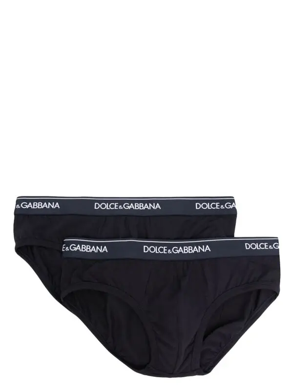 Dolce & Gabbana Logo-waistband Cotton Briefs - Blue