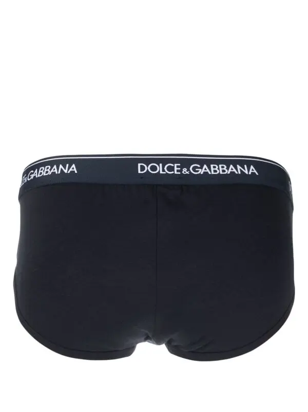Dolce & Gabbana Logo-waistband Cotton Briefs - Blue