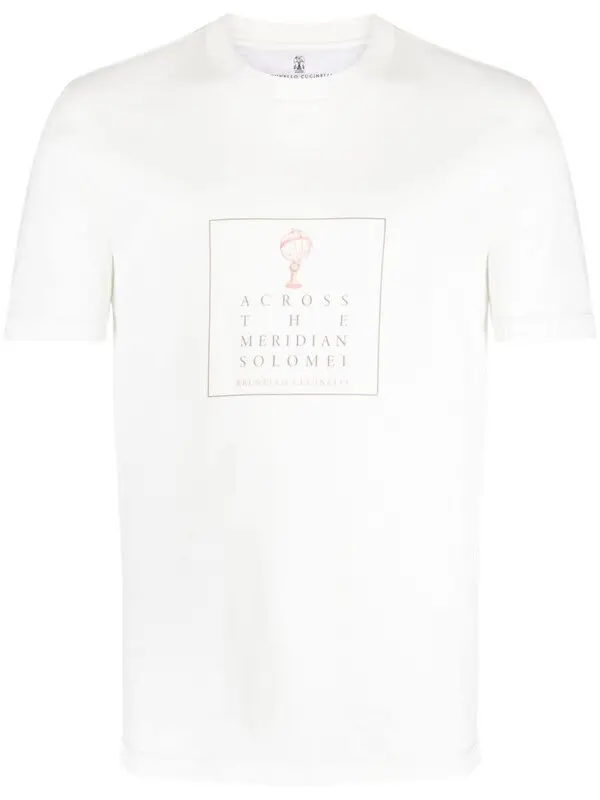 Brunello Cucinelli Graphic-print Cotton T-shirt - White