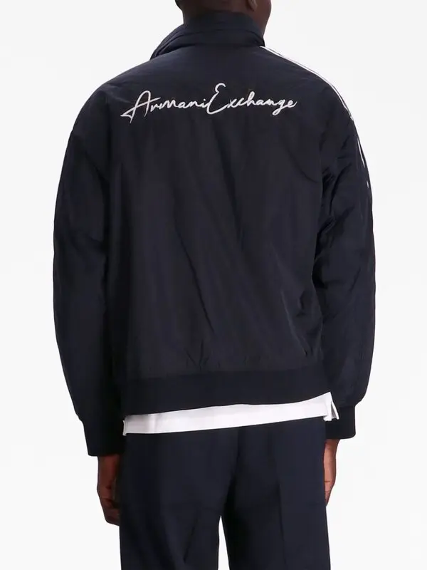 Armani Exchange Logo-embroidered Zipped Bomber Jacket