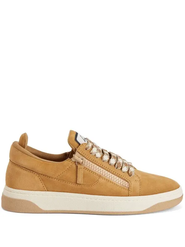 GIUSEPPE ZANOTTI Gz94 Double-zip Low-top Sneakers - Brown