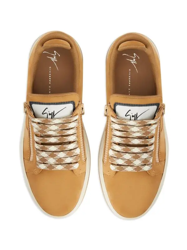 GIUSEPPE ZANOTTI Gz94 Double-zip Low-top Sneakers - Brown