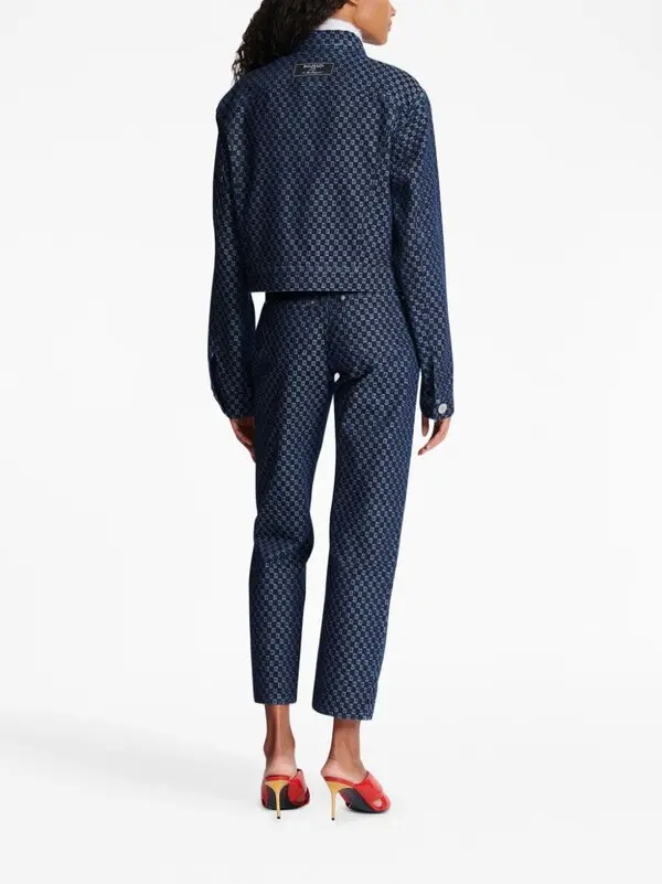 Balmain Monogram-print Denim Jacket