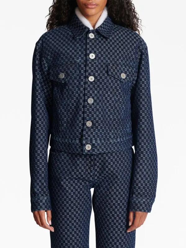 Balmain Monogram-print Denim Jacket