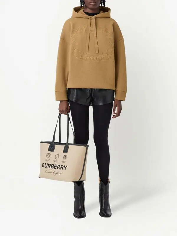 Burberry Oak Leaf Crest Embroidered Oversized Hoodie