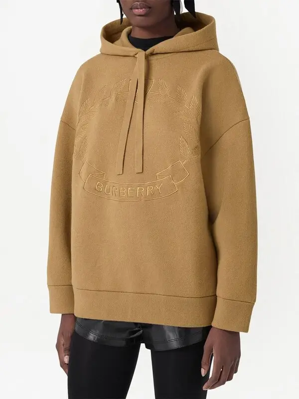 Burberry Oak Leaf Crest Embroidered Oversized Hoodie