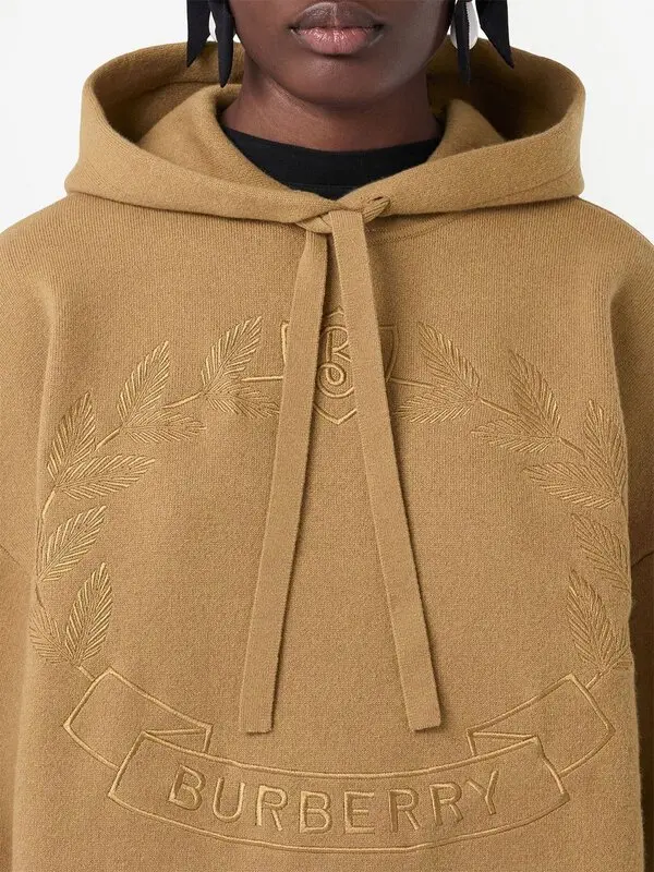 Burberry Oak Leaf Crest Embroidered Oversized Hoodie