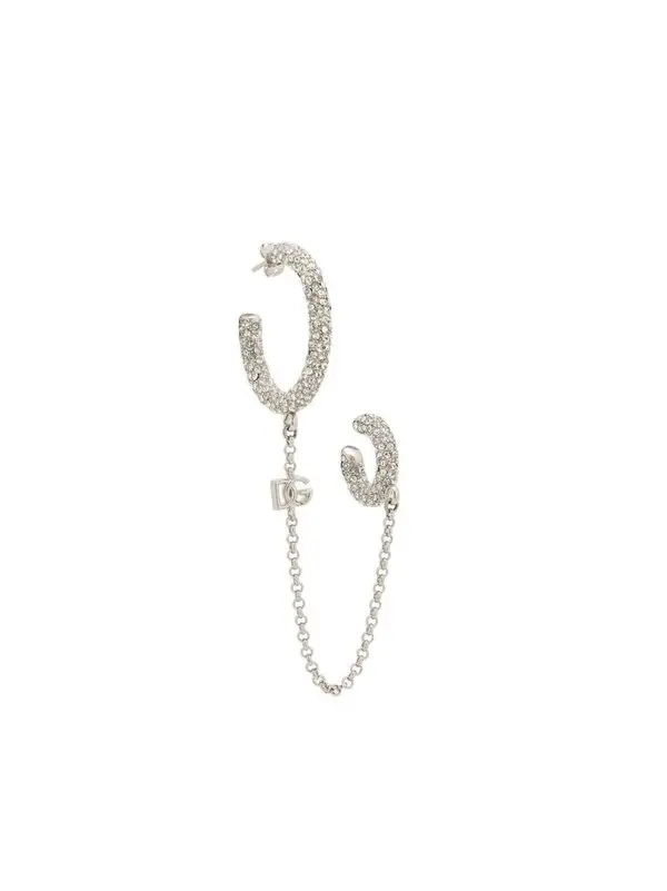 Dolce & Gabbana Logo-lettering Crystal-embellished Earring