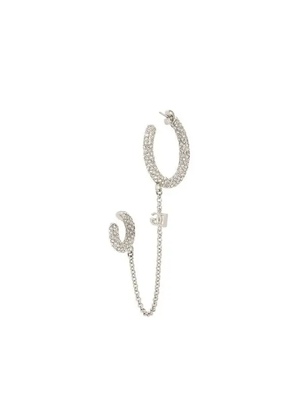 Dolce & Gabbana Logo-lettering Crystal-embellished Earring