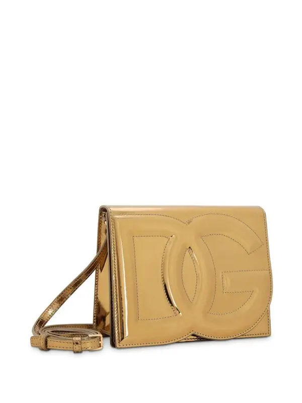 Dolce & Gabbana Embossed Logo Calfskin Shoulder Bag