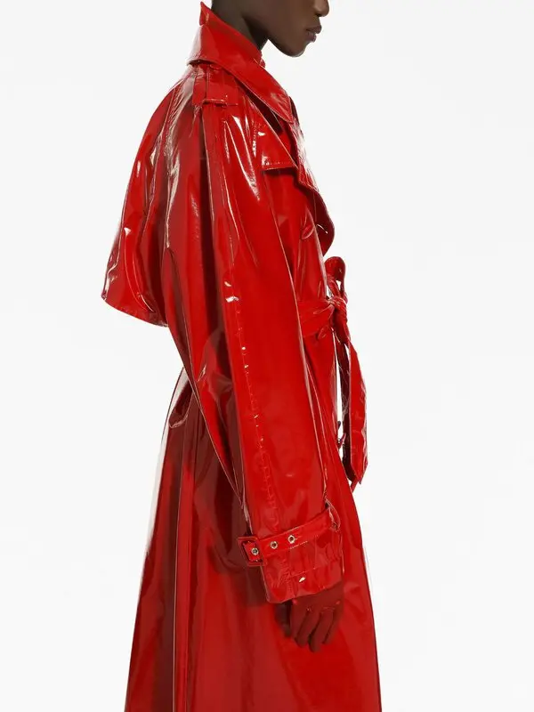 Dolce & Gabbana Storm-flap Patent Trench Coat