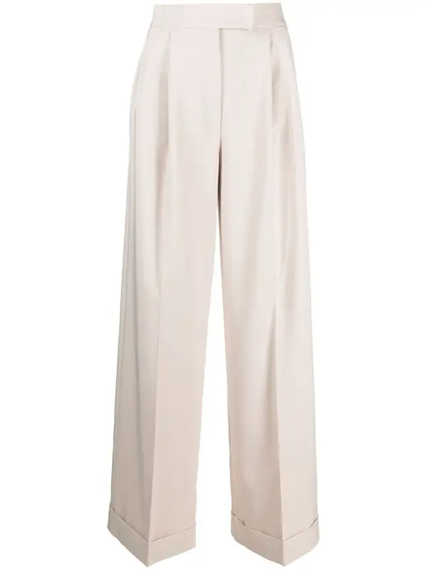 D.exterior Pressed-crease Flared Trousers