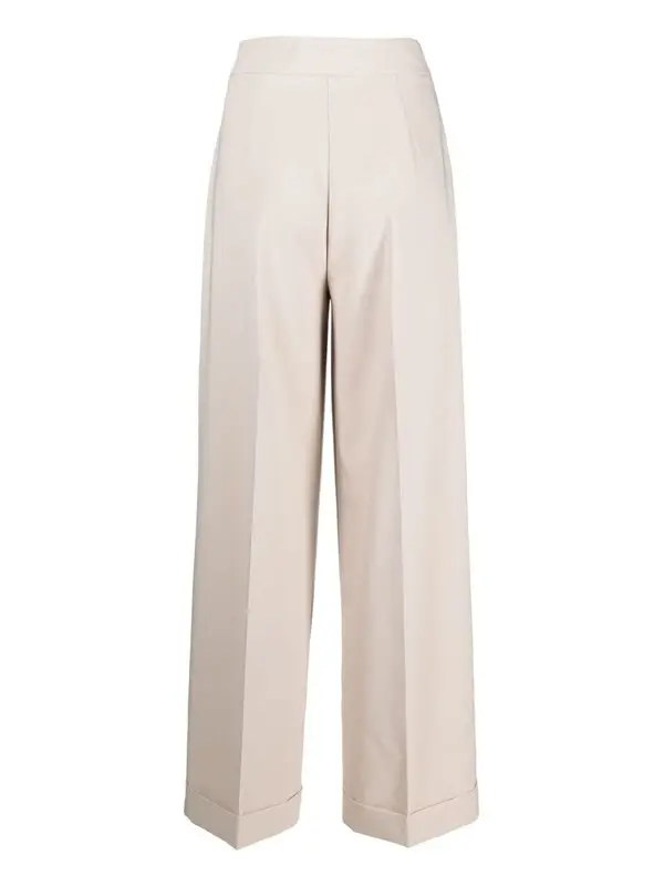 D.exterior Pressed-crease Flared Trousers