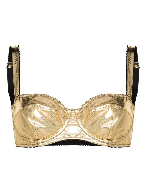 Dolce & Gabbana Balconette Metallic Bra - Gold