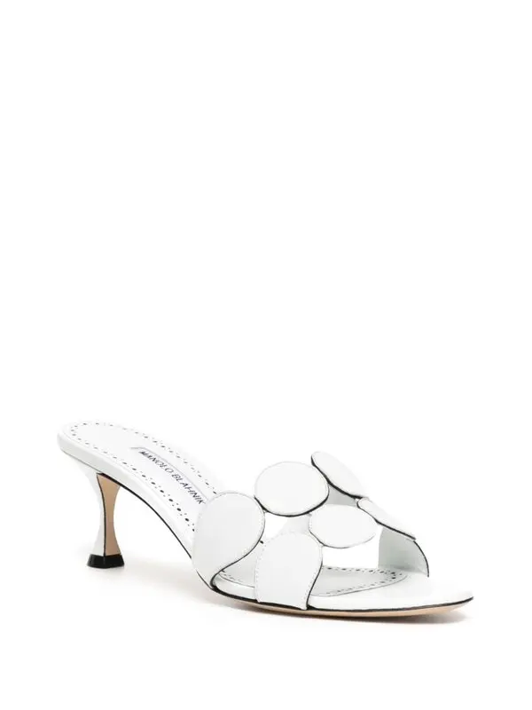 Manolo Blahnik Haribalmu 60mm Leather Sandals - White