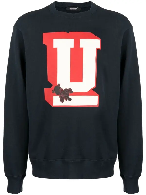 Undercover Graphic-print Cotton Sweatshirt - Blue