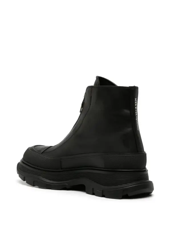 Alexander McQueen Tread Slick Leather Boots - Black