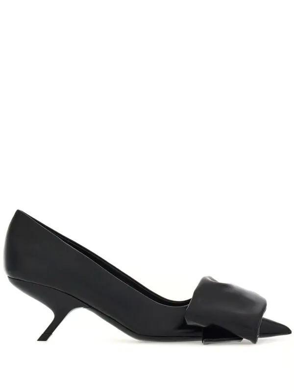 FERRAGAMO Oversized-bow Leather Pumps