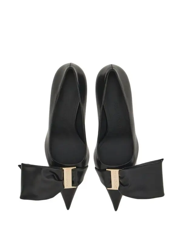 FERRAGAMO Oversized-bow Leather Pumps