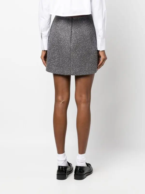 PATOU Textured-knit Mini Skirt - Grey