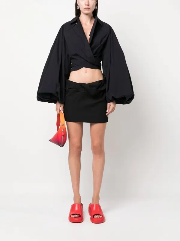 Jacquemus Bahia Wool Mini Skirt - Black