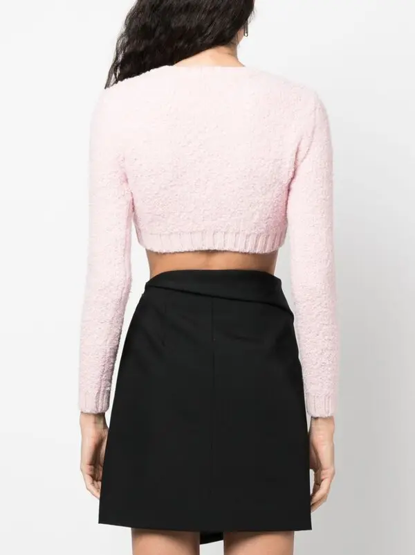 Gcds Crystal-embellished Crop Top - Pink