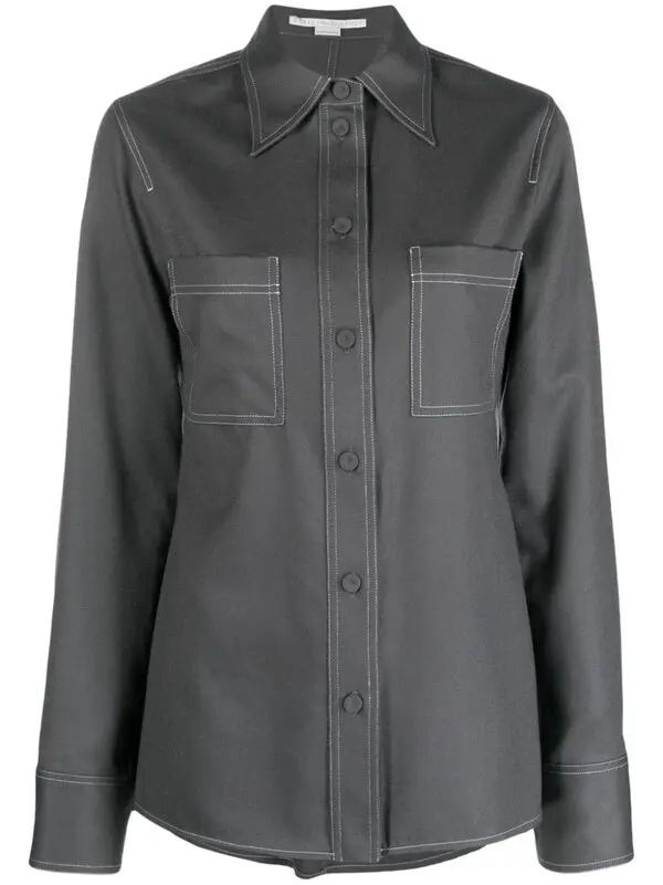 Stella McCartney Pointed-collar Flannel Shirt