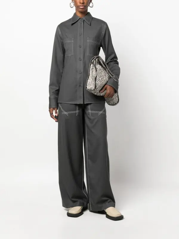 Stella McCartney Pointed-collar Flannel Shirt