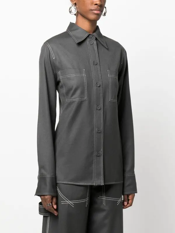 Stella McCartney Pointed-collar Flannel Shirt