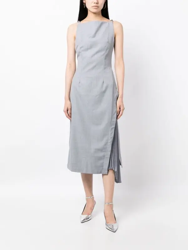 Rokh Side-pleats Midi Dress