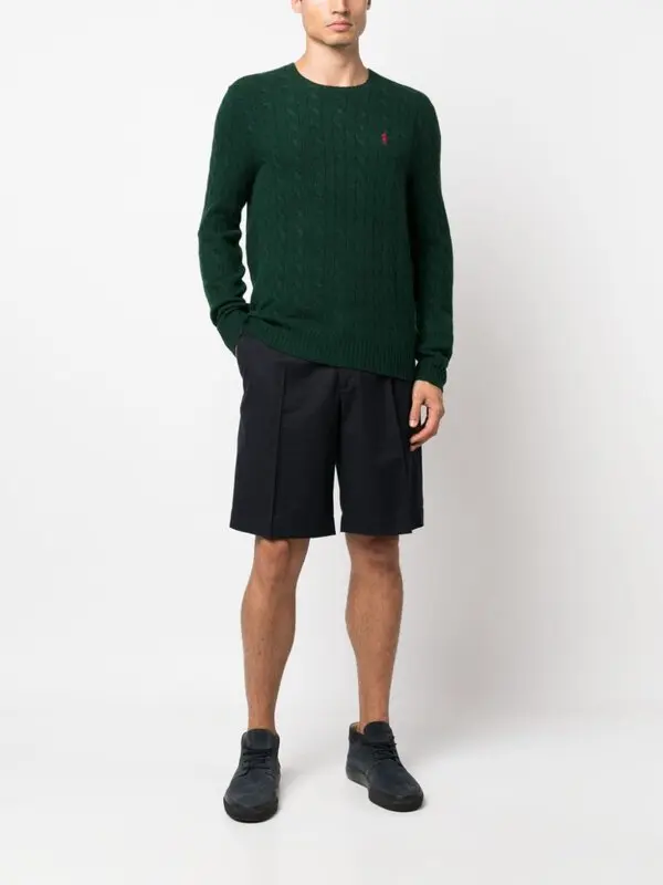 Polo Ralph Lauren Pony-motif Cable-knit Jumper - Green