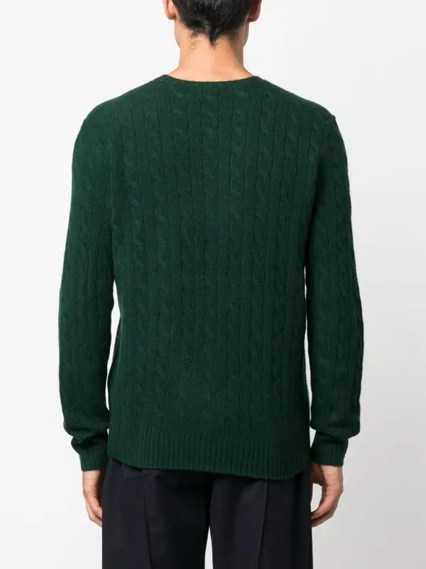 Polo Ralph Lauren Pony-motif Cable-knit Jumper - Green