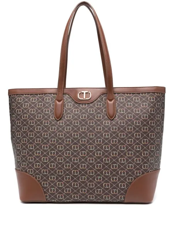 TWINSET Floral Monogram Tote Bag