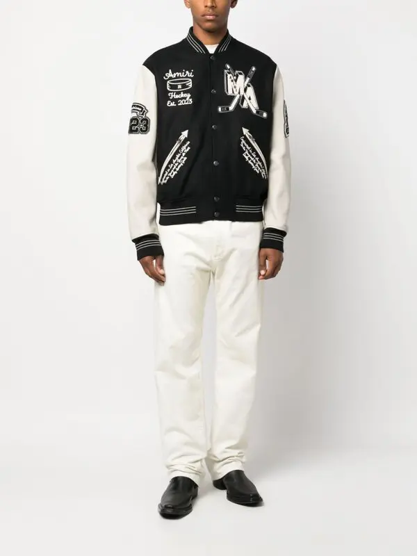 Amiri Varsity Jacket With Appliqué Logo