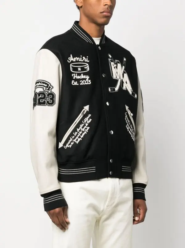 Amiri Varsity Jacket With Appliqué Logo