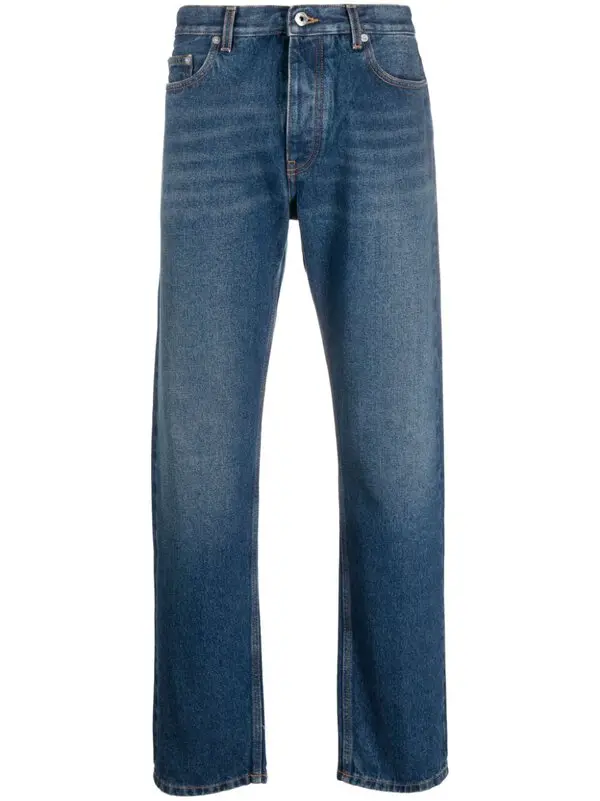 Off-White Stonewashed Straight-leg Jeans - Blue