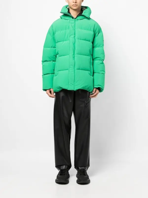 DOUBLET Padded Animal Motif Hoodie Jacket - Green
