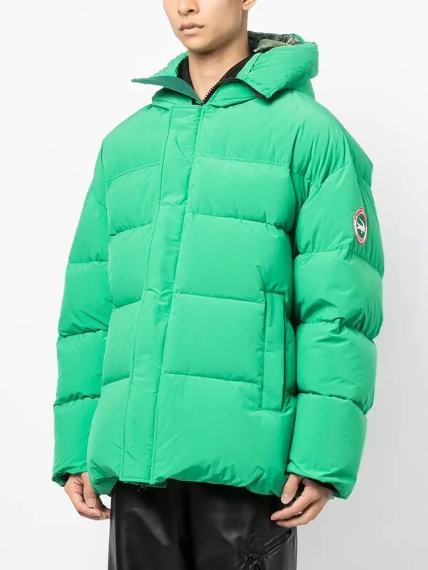 DOUBLET Padded Animal Motif Hoodie Jacket - Green