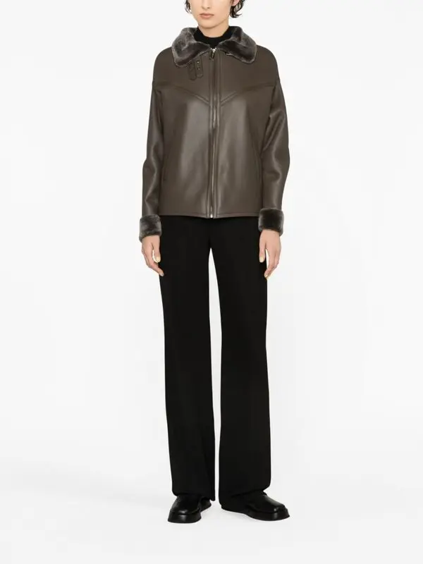 MANZONI 24 Shearling-trim Leather Jacket